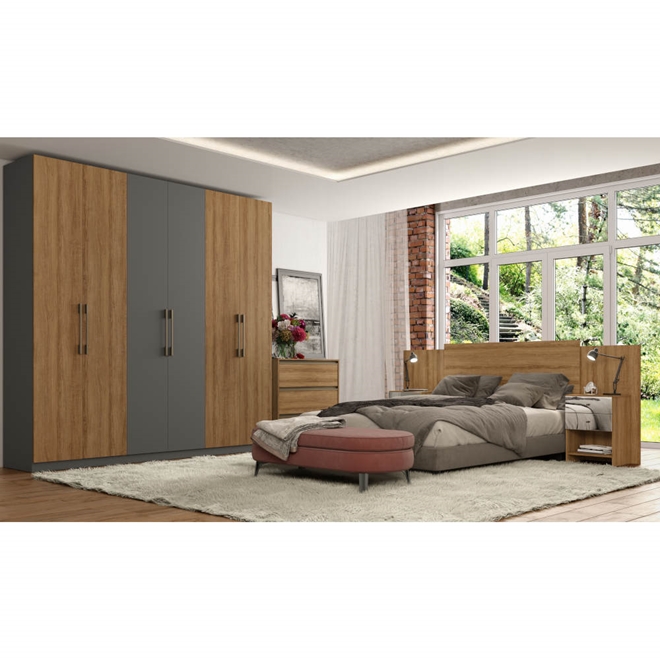 Guarda-Roupa Casal 6 Portas 2 Gavetas THB Mônaco | Schumann