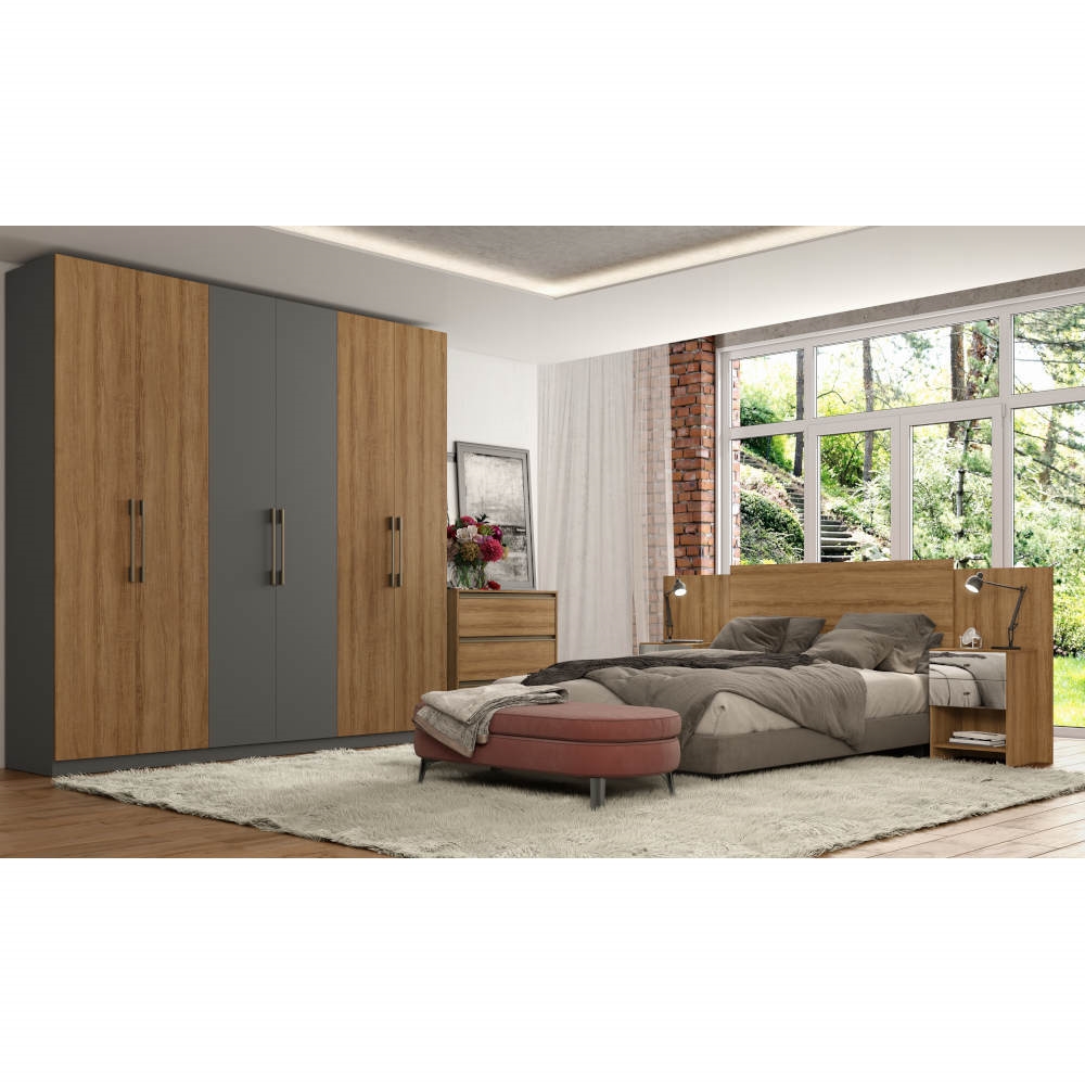 Guarda-Roupa Casal 6 Portas 2 Gavetas THB Mônaco | Schumann