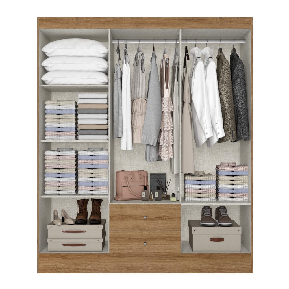 Guarda-Roupa Casal 6 Portas 2 Gavetas THB Astro | Schumann