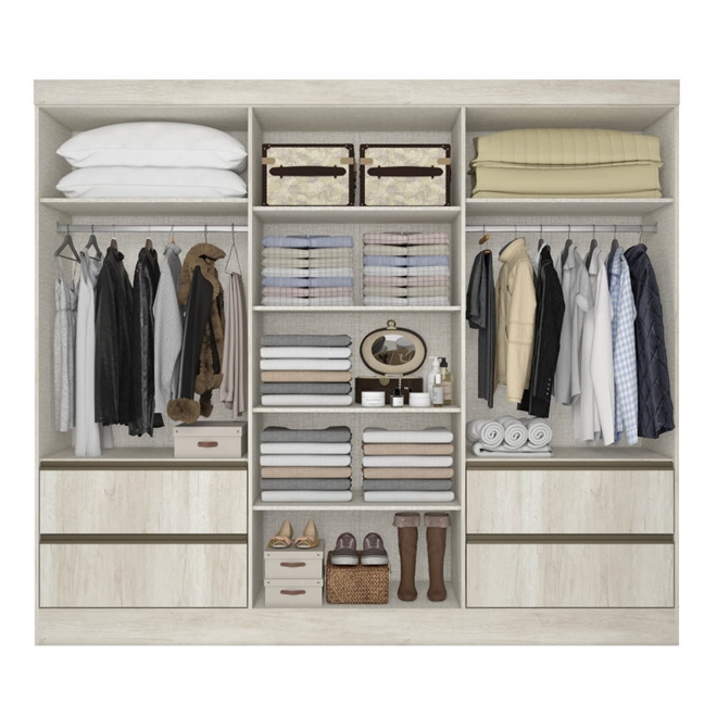 Guarda-Roupa Casal 6 Portas 4 Gavetas THB Millenium | Schumann