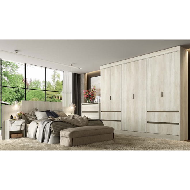 Guarda-Roupa Casal 6 Portas 4 Gavetas THB Millenium | Schumann