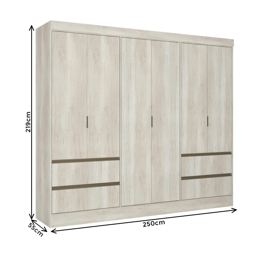 Guarda-Roupa Casal 6 Portas 4 Gavetas THB Millenium | Schumann