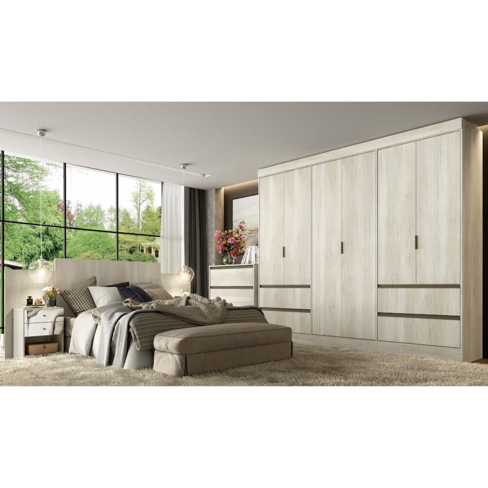 Guarda-Roupa Casal 6 Portas 4 Gavetas THB Millenium | Schumann