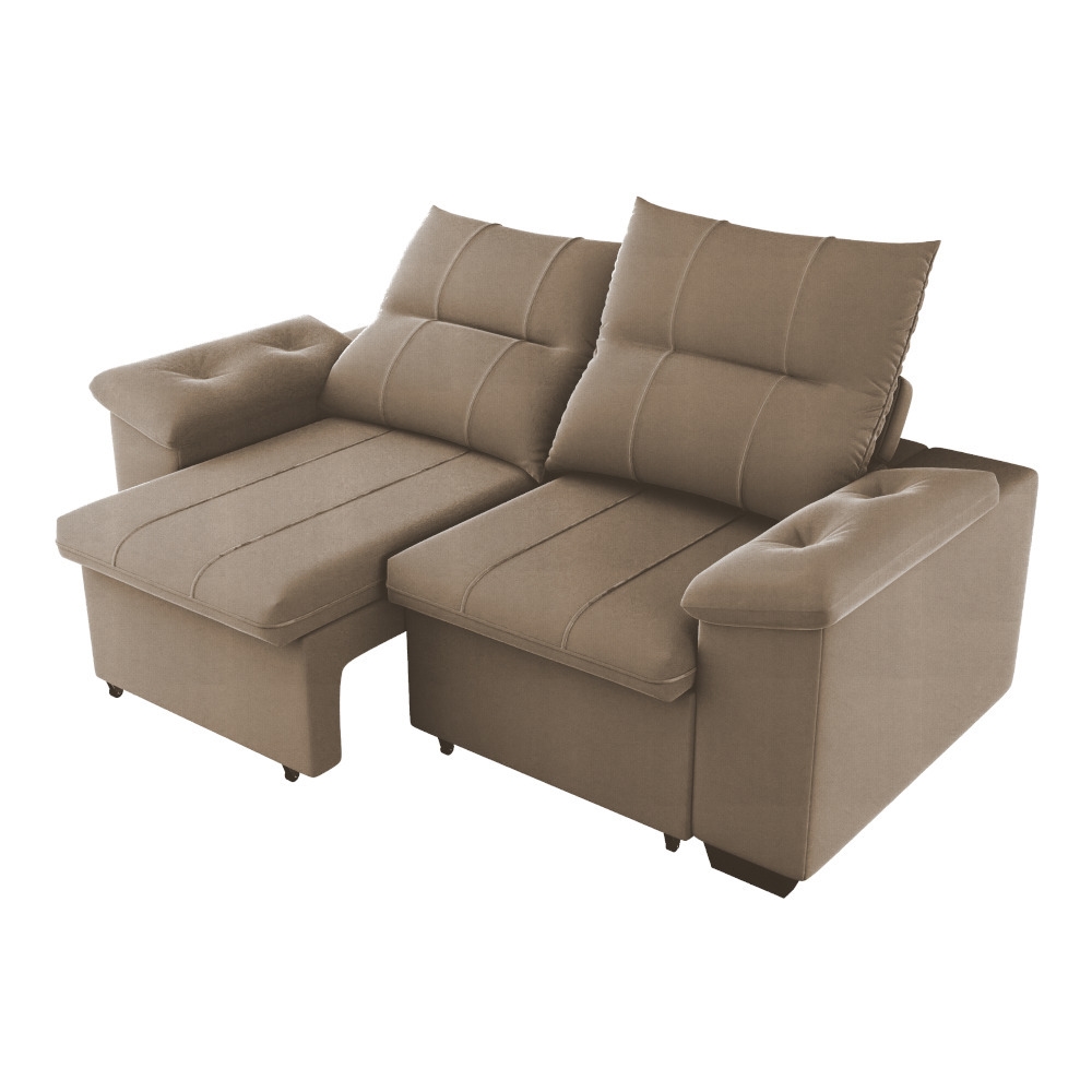 Sofá 3 Lugares 1,8m Retrátil Reclinável Veludo Phormat | Schumann