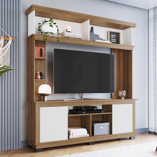 Estante Home para TV até 65 Polegadas 1,83m 2 Portas e | Schumann