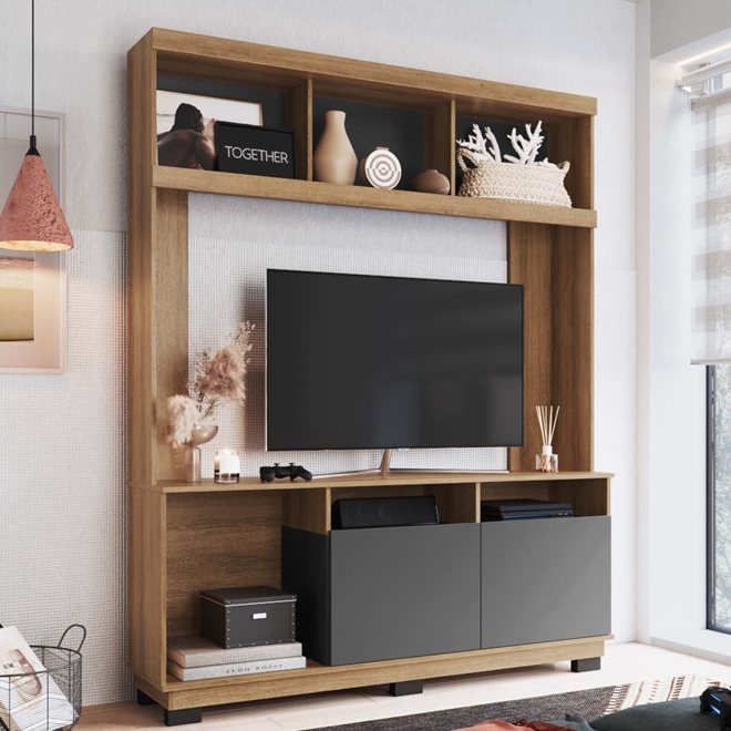 Estante Home para TV até 65 Polegadas 1,6m 2 Portas De | Schumann