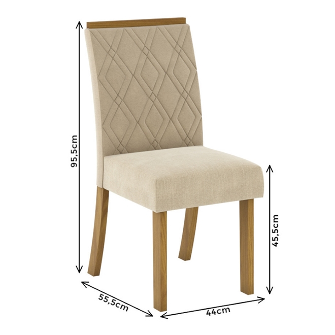 Cont. Mesa de Jantar Ghala c/ Vidro 6 Cadeiras Vita He | Schumann