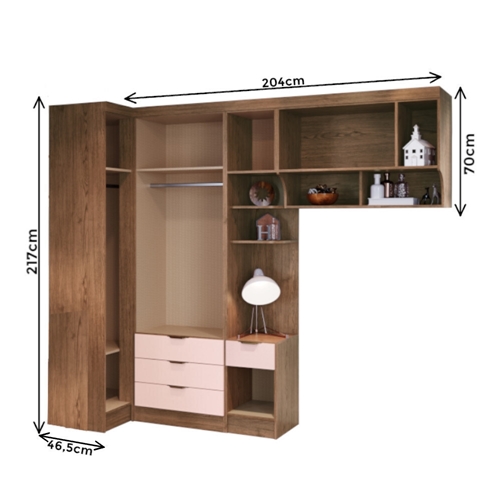 Quarto Modulado 6 Peças Castro Infinity Blush | Schumann