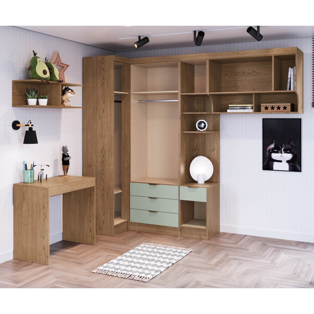 Quarto Modulado 6 Peças Castro Infinity Pistache | Schumann