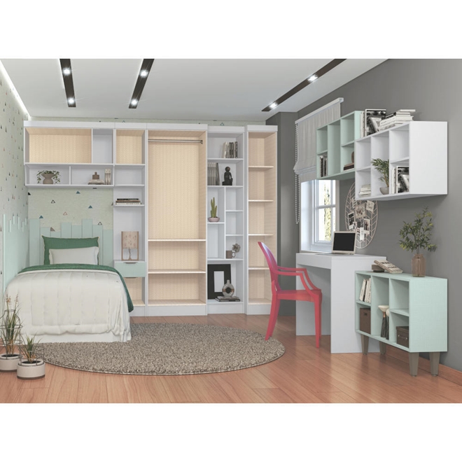 Quarto Modulado 8 Peças Castro Infinity Pistache | Schumann