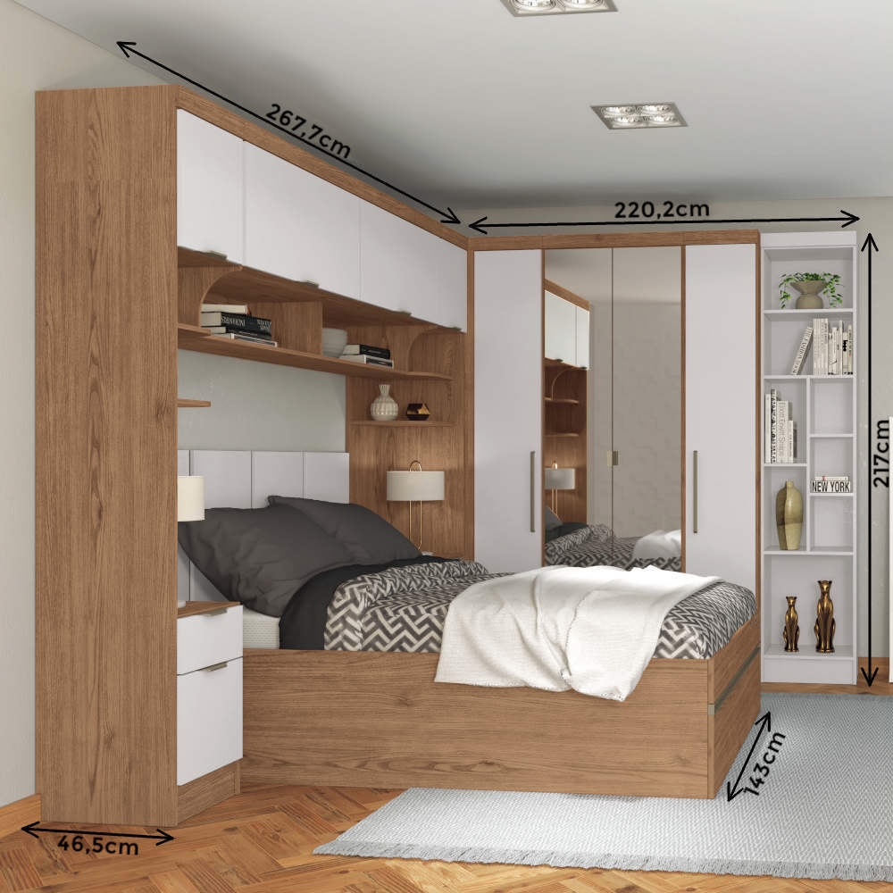 Quarto Modulado Casal 10 Peças Castro Infinity | Schumann