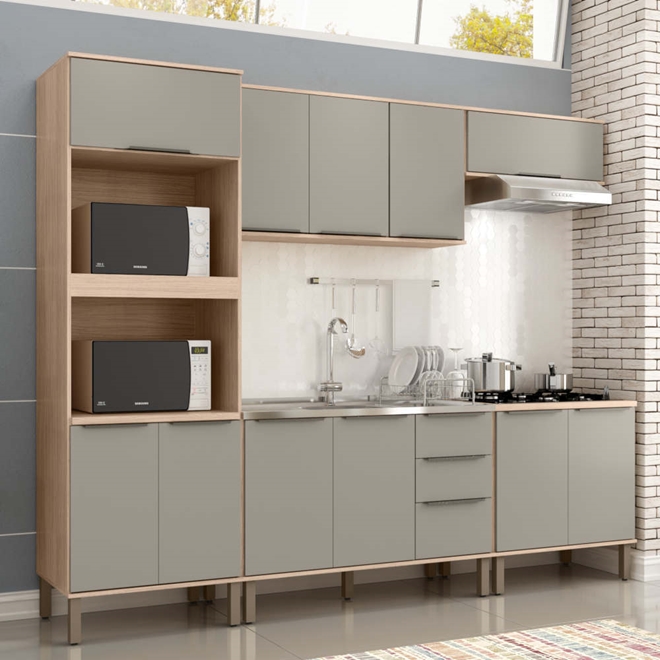 Cozinha Completa 12 Portas 2 Gavetas MX Móveis Verace | Schumann
