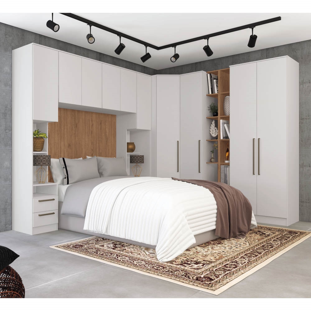 Quarto Modulado Casal 9 Peças Castro Requinte Branco | Schumann