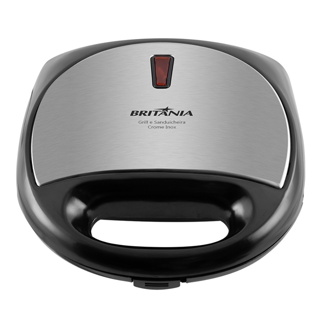 Sanduicheira Britânia Crome 750W com Função Grill Pret | Schumann