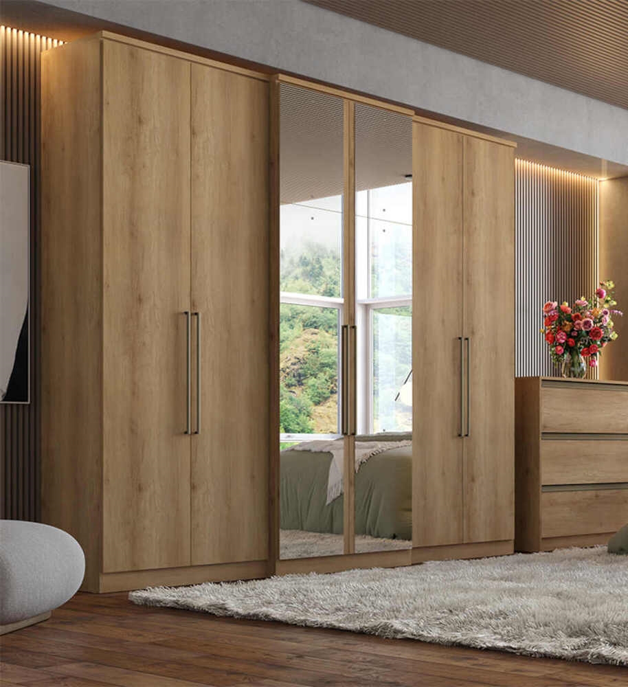 Guarda-Roupa Casal Full Glass 6 Portas 4 Gavetas THB B | Schumann