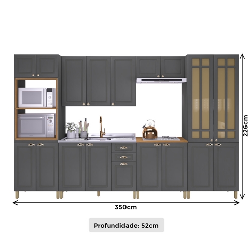 Cozinha Completa 18 Portas 2 Gavetas Indekes Firenze | Schumann