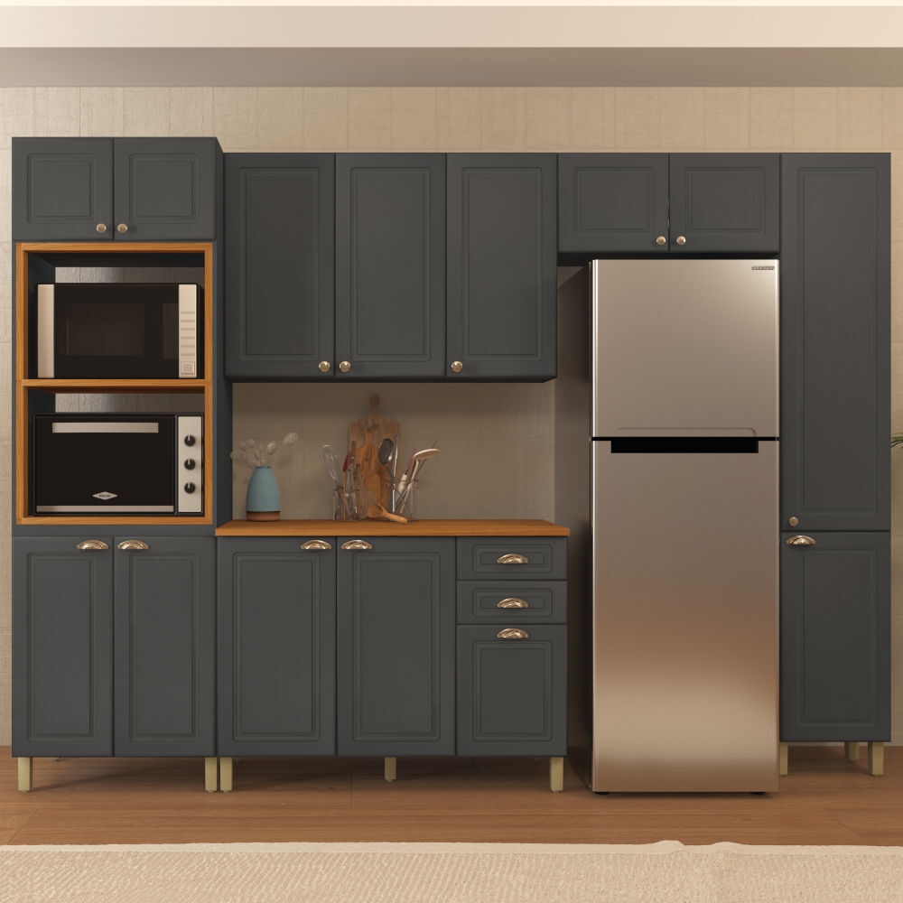 Cozinha Completa 14P e 2G Indekes Firenze – Chumbo | Schumann