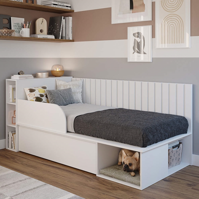 Cama Solteiro 1 Gaveta 100% MDF Cimol Nalu | Schumann