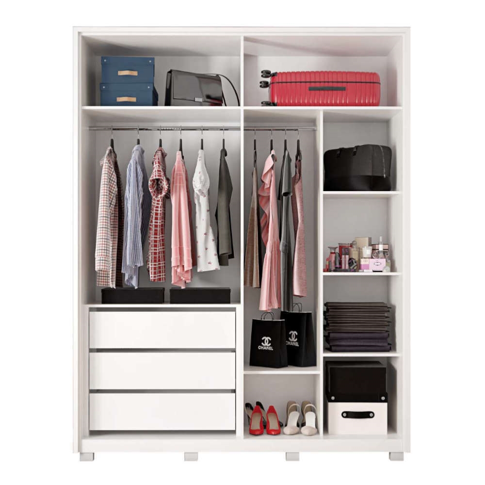 Guarda-Roupa Casal 4 Portas 3 Gavetas Caemmun Apollo | Schumann