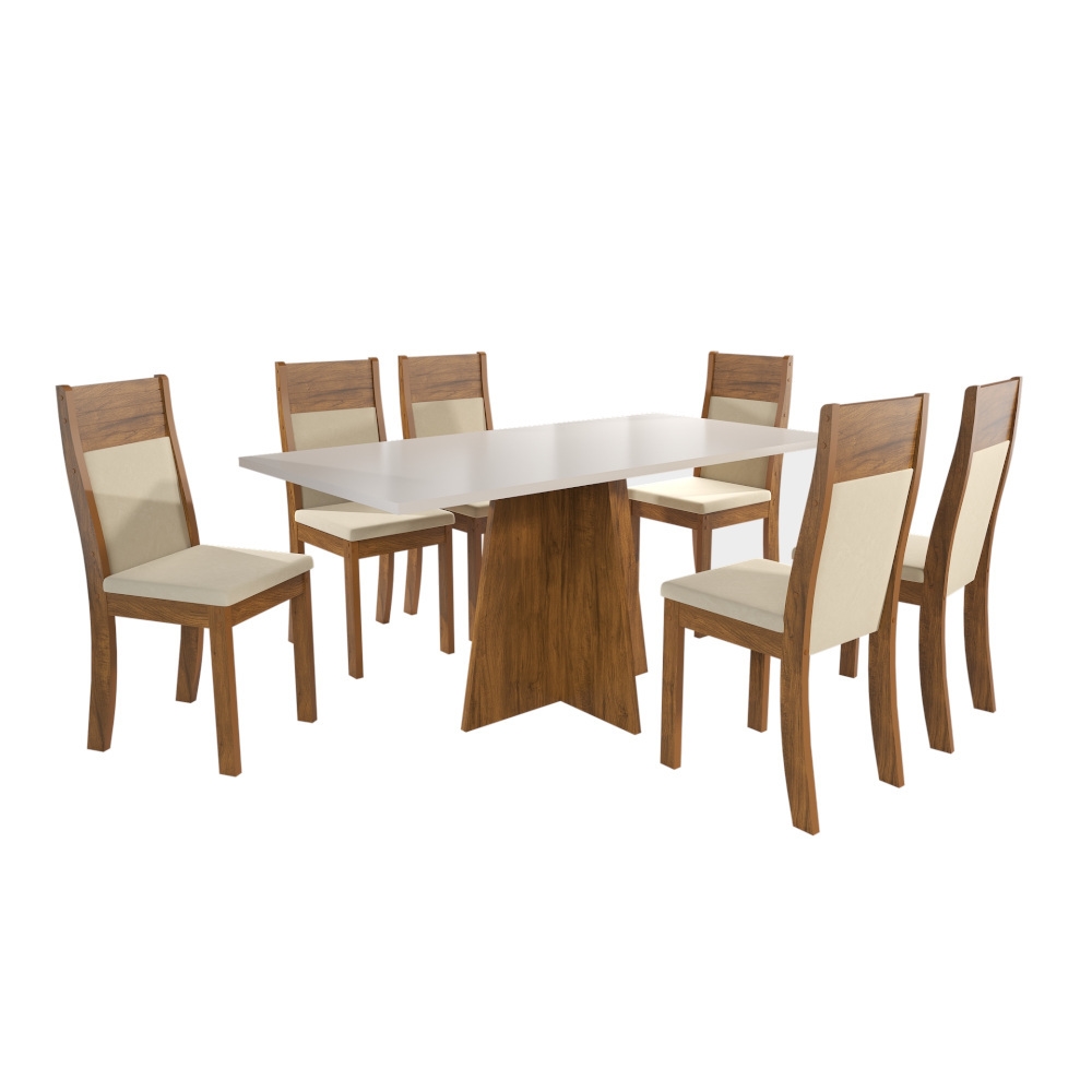 Conjunto Mesa de Jantar Dell com 6 Cadeiras Roma Viero | Schumann