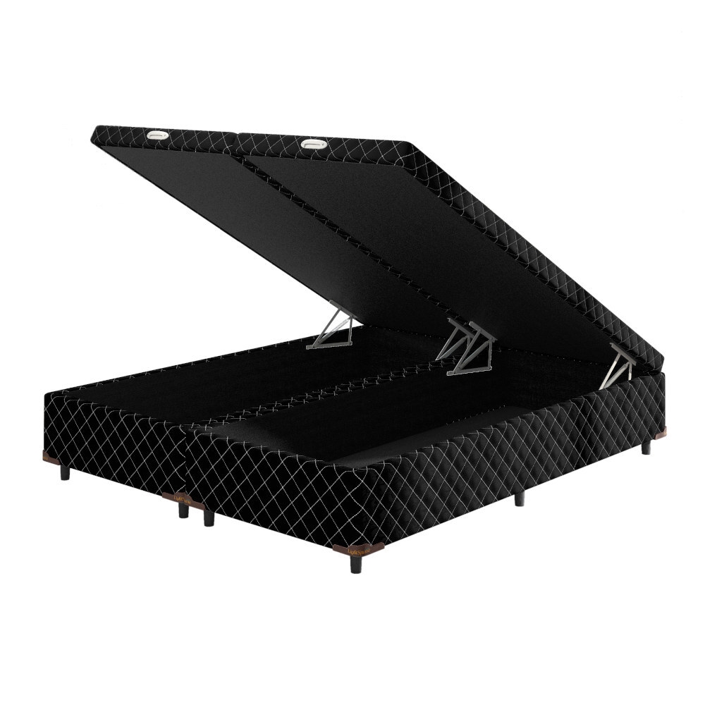 Base Baú p/Cama Box Queen Somopar Imperador Preto | Schumann