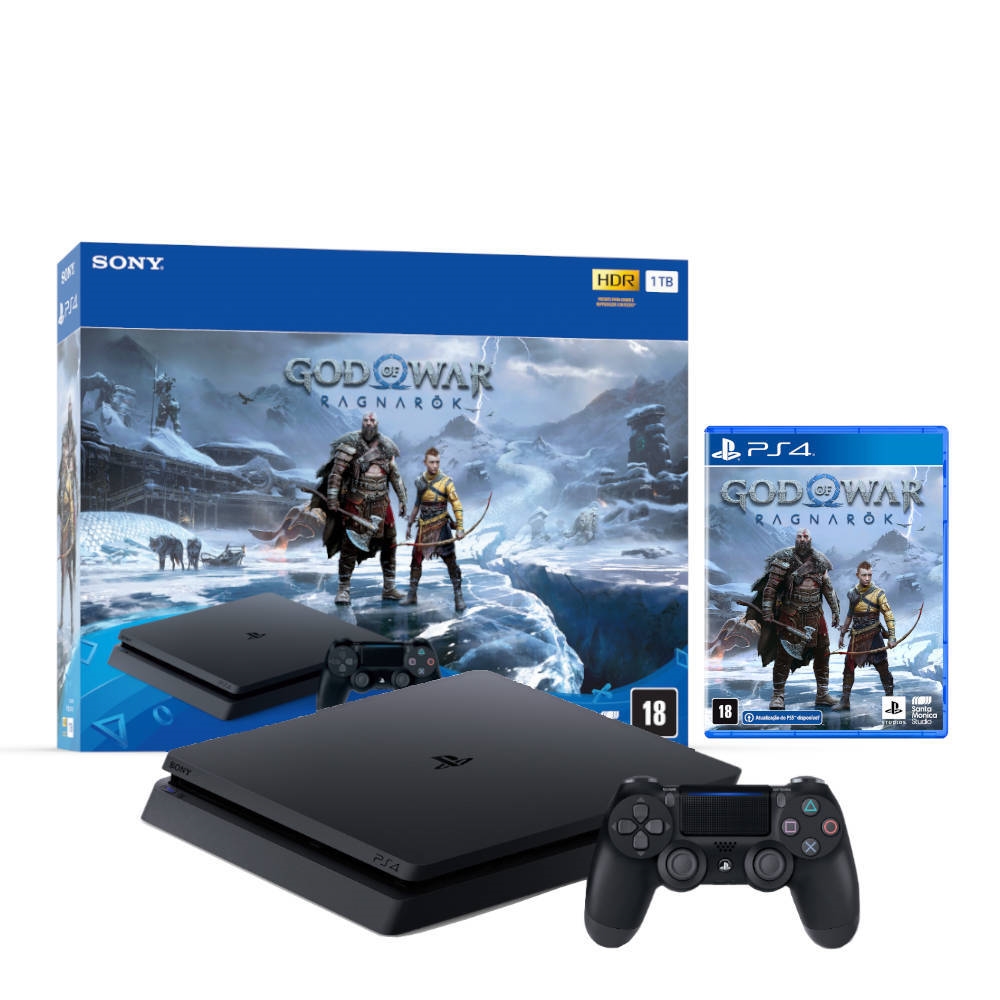 Console Playstation 4 com Jogo God of War Ragnarök | Schumann