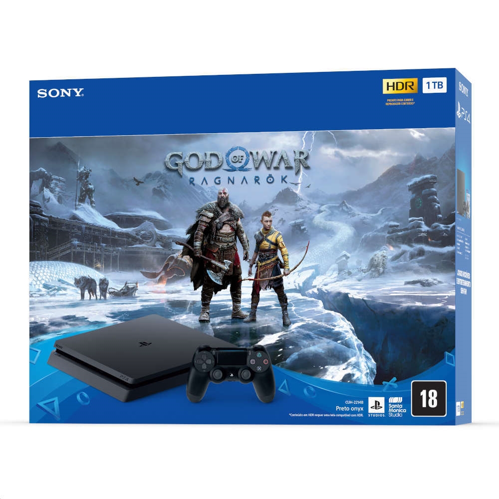 Console Playstation 4 com Jogo God of War Ragnarök | Schumann