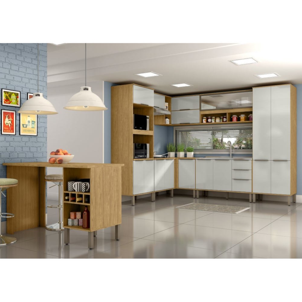 Cozinha Completa 17 Portas 2 Gav MX Móveis Verace Off | Schumann