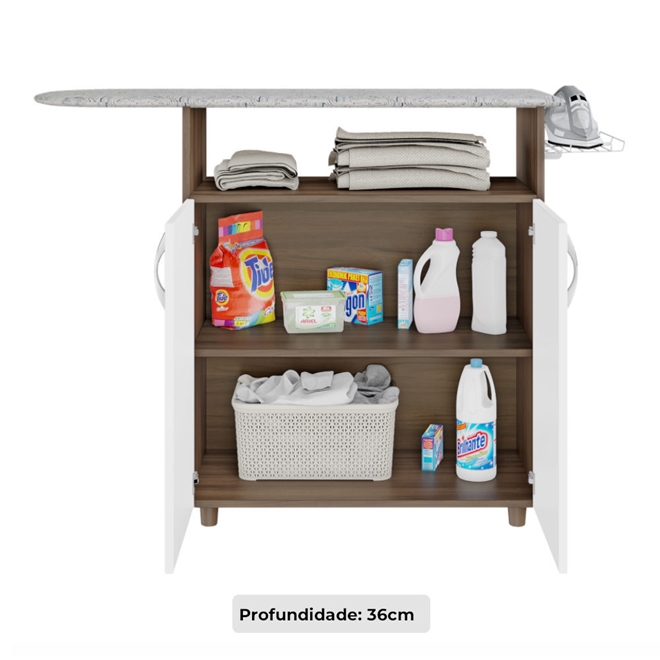 Balcão com Tábua de Passar 118cm 2 Portas Notavel Cria | Schumann
