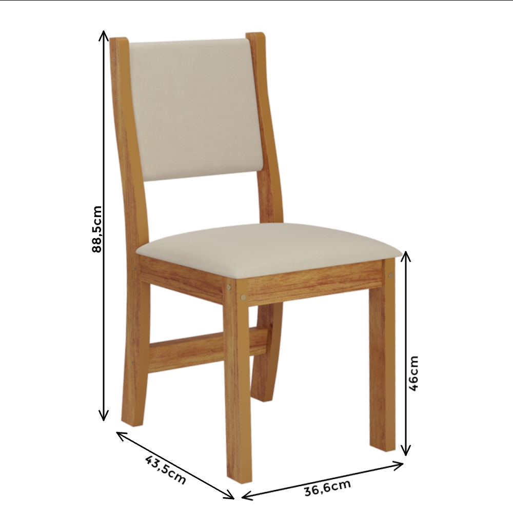 Conjunto Mesa de Jantar Slin com 4 Cadeiras Sol Viero Multisom