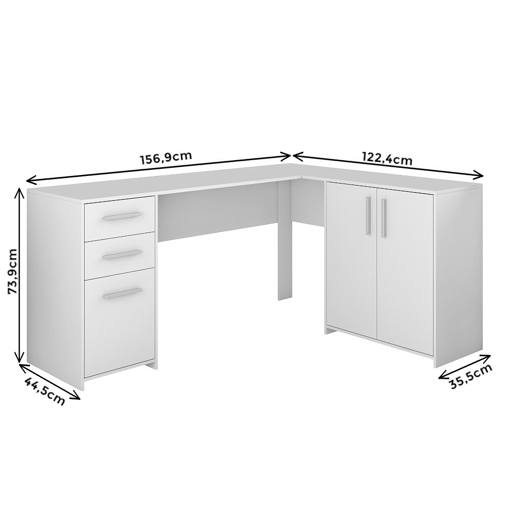 Escrivaninha 3 Portas 2 Gavetas 1 Prateleira Notável N | Schumann