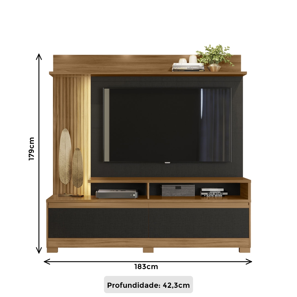 Estante Home para TV até 60 Polegadas 1,83m 2 Portas e Multisom