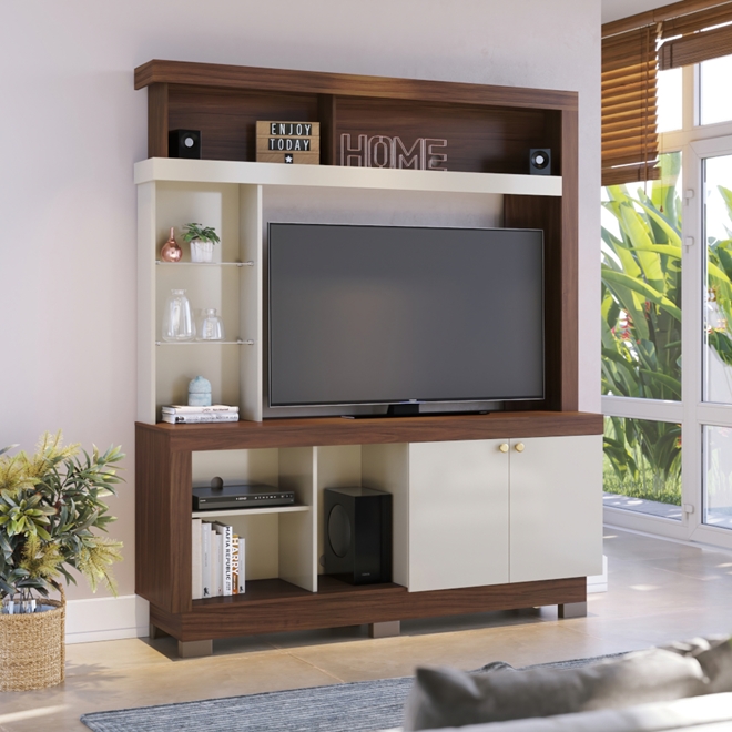 Estante Home para TV até 50 Polegadas 1,6m 2 Portas e | Schumann