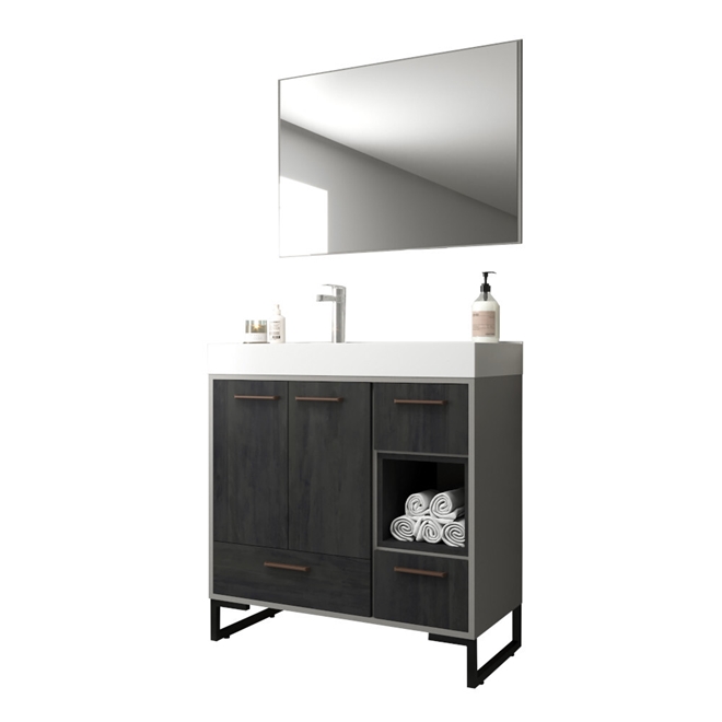 Gabinete para Banheiro com Pés Cuba e Espelheira Beliz | Schumann Gabinete para Banheiro com Pés Cuba e Espelheira Beliz | Schumann