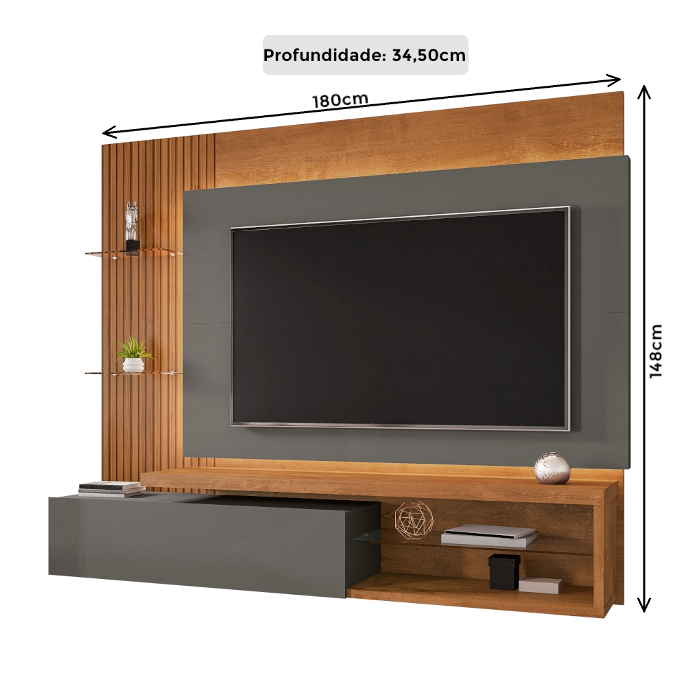 Painel para TV até 65 Polegadas 1,8m com Led Bechara C | Schumann