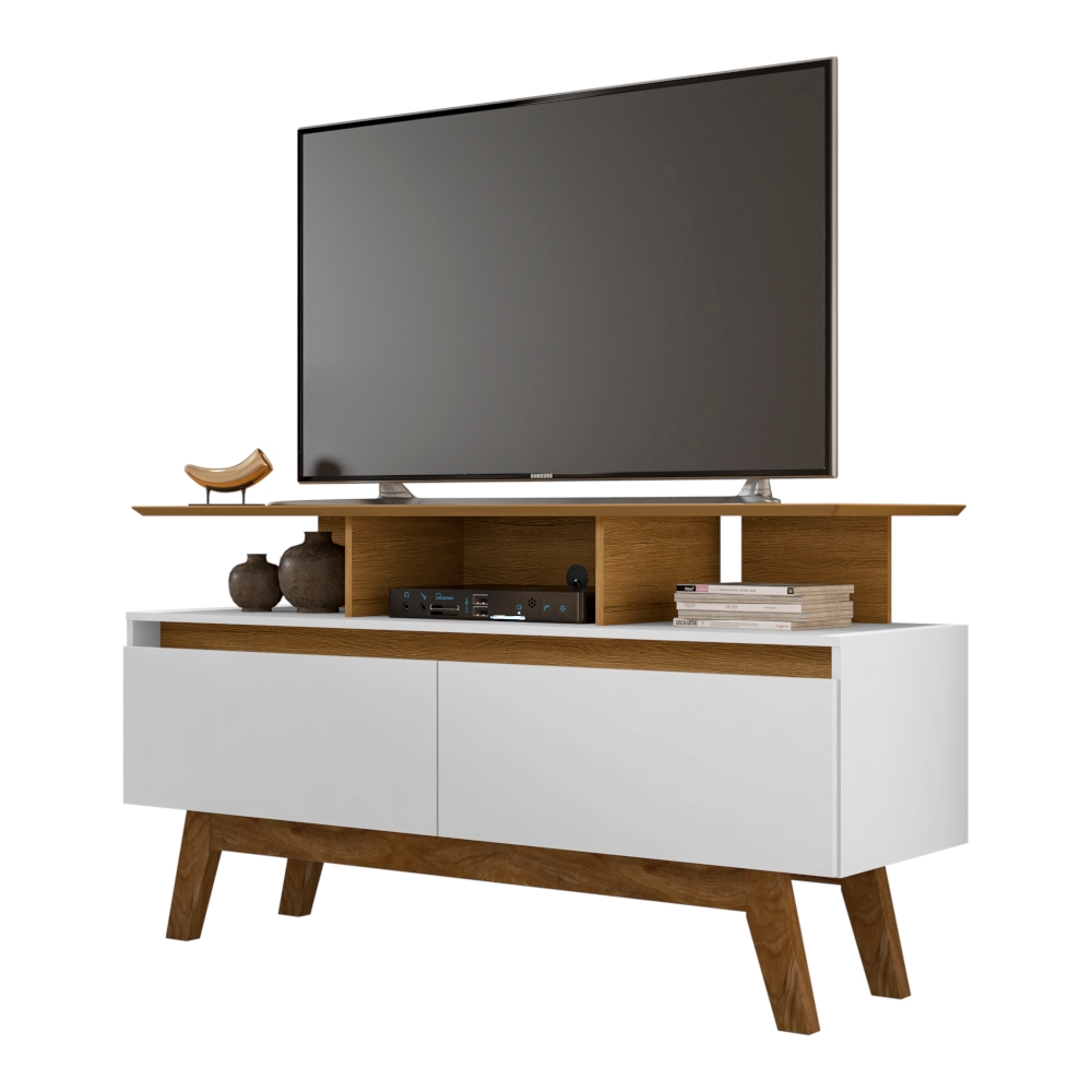 Rack para TV até 50 Polegadas 1,2m Pés em Madeira Maci | Schumann