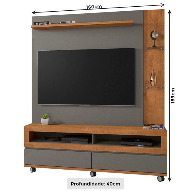 Estante Home para TV 65 Polegadas 1,6m 3 Prateleiras B | Schumann