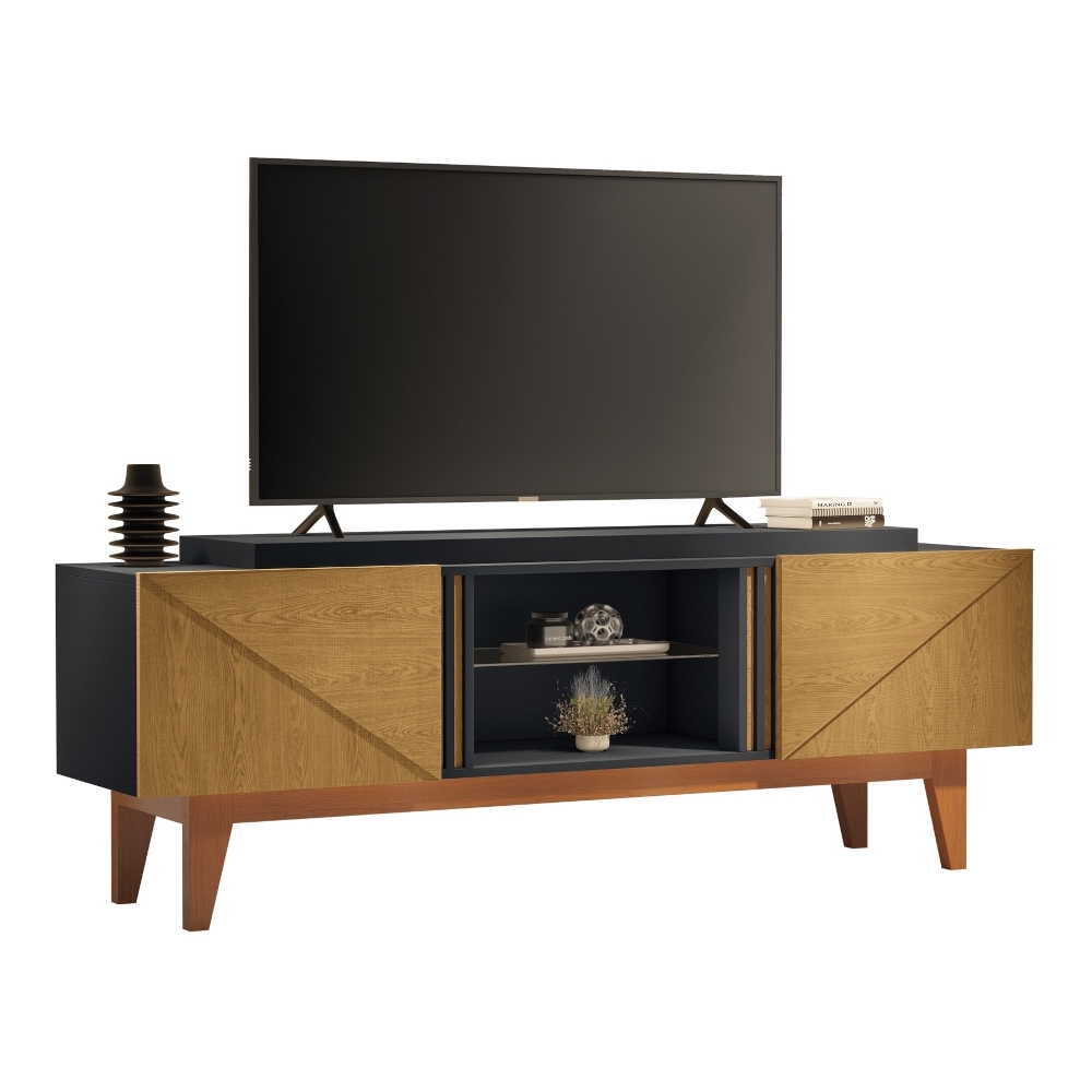 Rack para TV até 60 Polegadas 1,6m Pés em Madeira Maci | Schumann