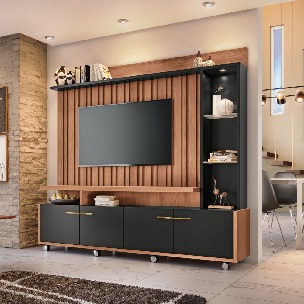 Estante Home para TV até 60 Polegadas 2m 4 Portas e 3 | Schumann