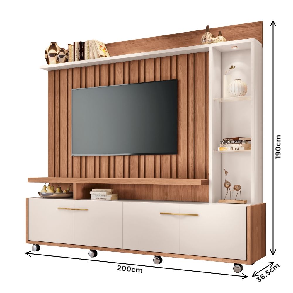 Estante Home para TV até 60 Polegadas 2m 4 Portas e 3 | Schumann