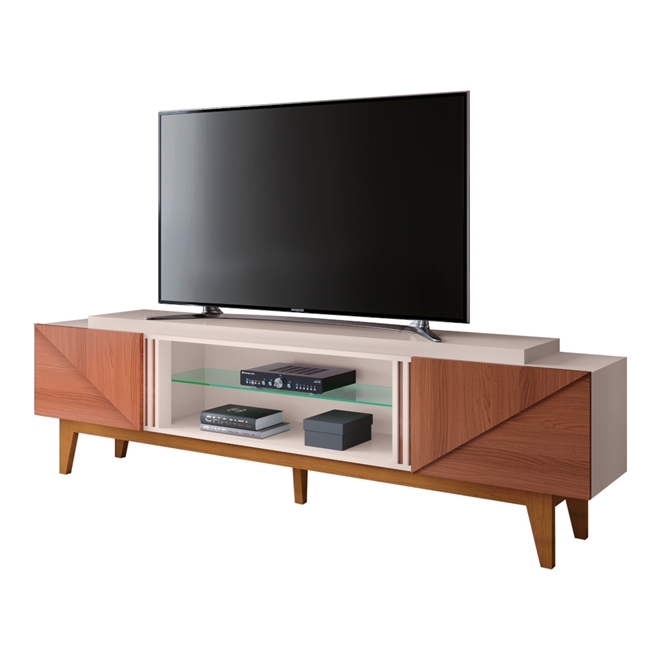 Rack para TV até 70 Polegadas 2m Pés em Madeira Maciça Multisom