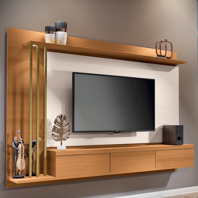 Painel para TV até 70 Polegadas 2,2m com LED HB Móveis | Schumann