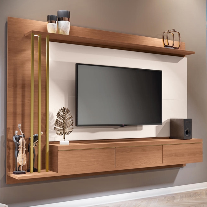 Painel para TV até 70 Polegadas 2,2m com LED HB Móveis | Schumann