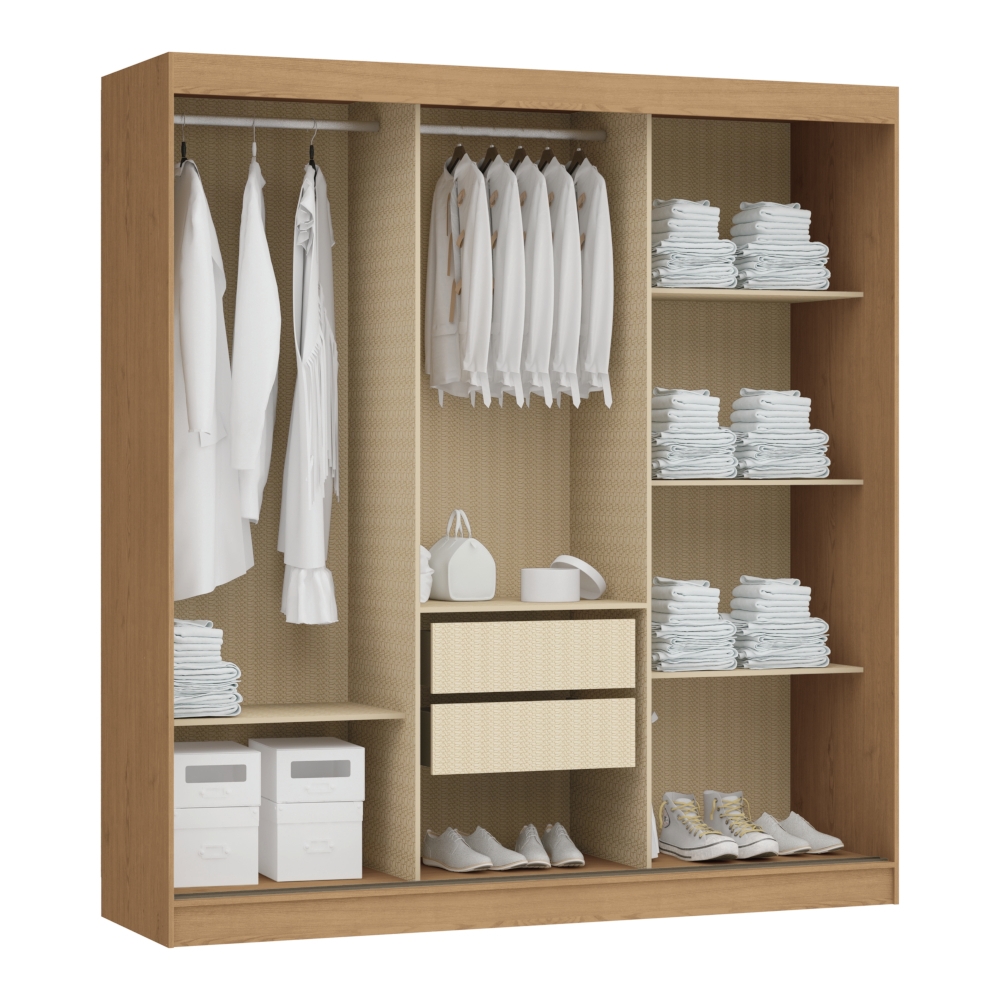 Guarda-Roupa de Casal 3 Portas 2 Gavetas Castro Lyon M | Schumann