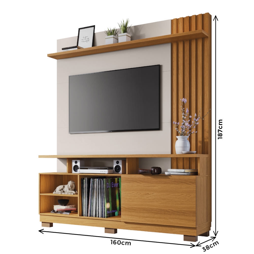 Estante Home para TV até 55 Polegadas 1,6m 1 Porta e 2 | Schumann