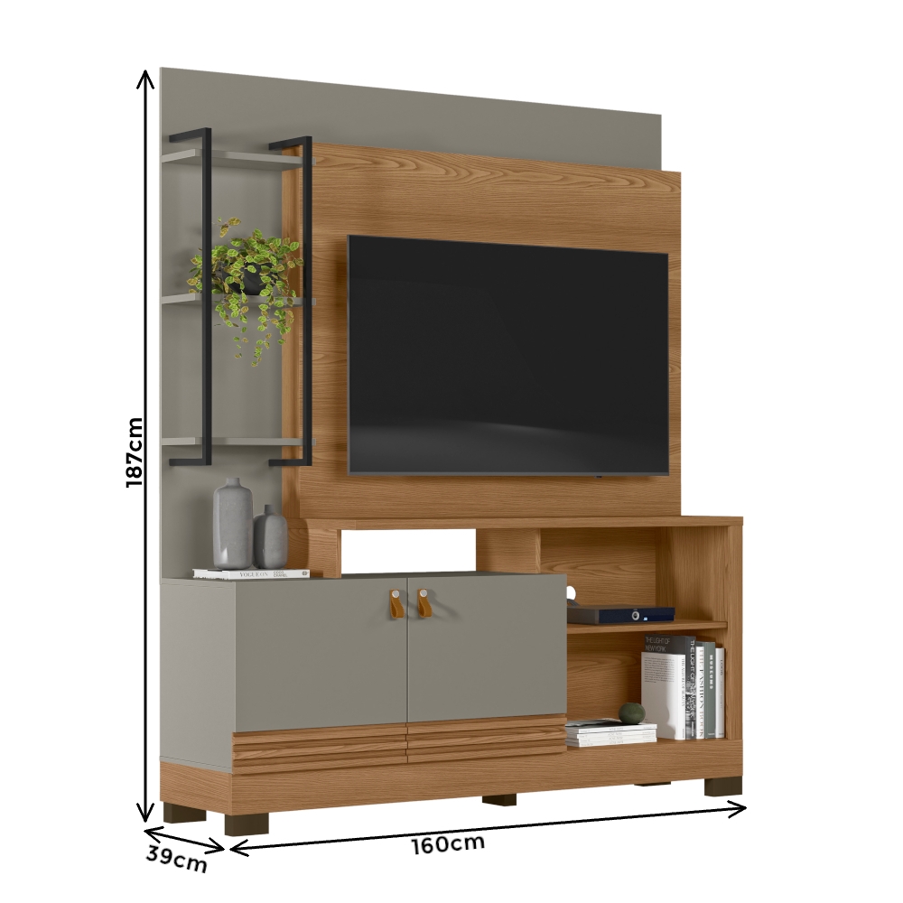 Estante Home para TV até 50 Polegadas 1,6m 2 Portas e | Schumann