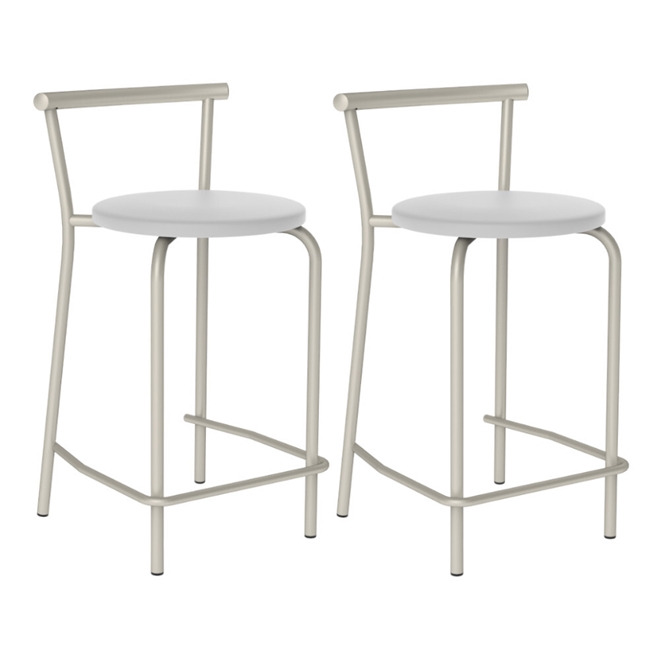 Conjunto de 2 Banquetas com Assento Estofado e Pés em | Schumann