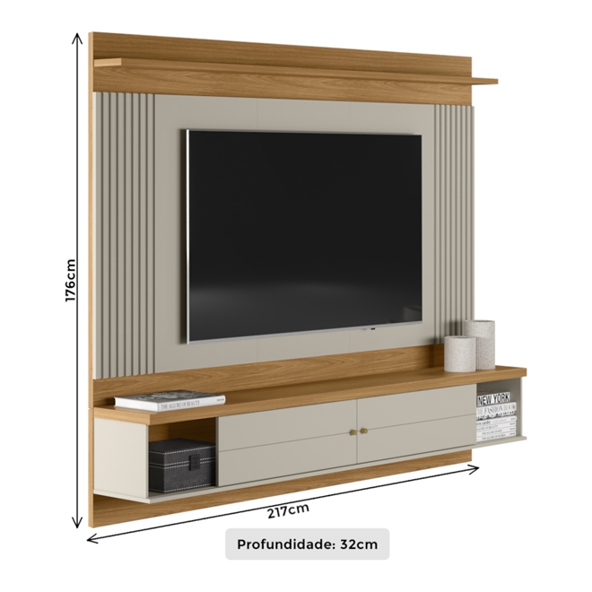 Painel para TV até 75 Polegadas 2,17m Linea Brasil Bar | Schumann