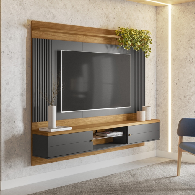 Painel para TV até 75 Polegadas 2,17m Linea Brasil Bar | Schumann