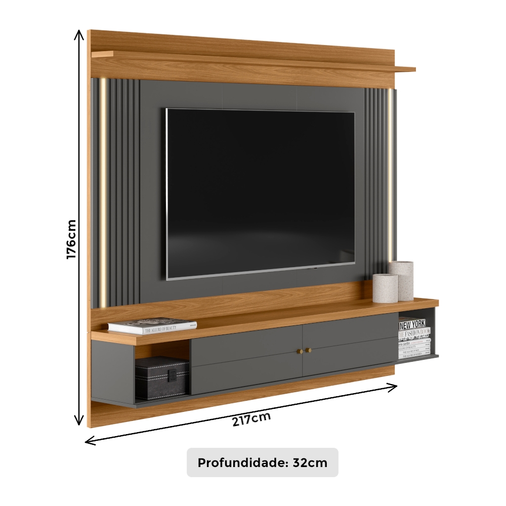 Painel para TV até 75 Polegadas 2,17m com LED Linea Br | Schumann